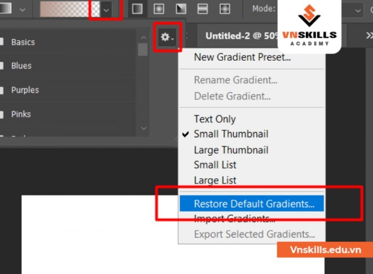 Làm chủ cách dùng công cụ Gradient trong Photoshop - Vnskills Academy